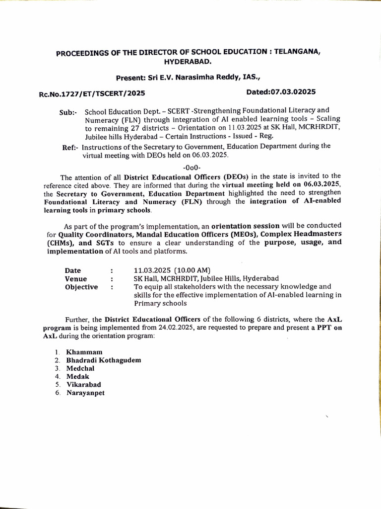 FLN-AI (AXL) - Training Prog On 11.03.25 at MCRHRD Hyd | PDF