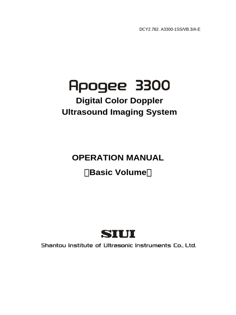 A3300 Digital Color Doppler Manual | PDF | Medical Ultrasound | Ultrasound