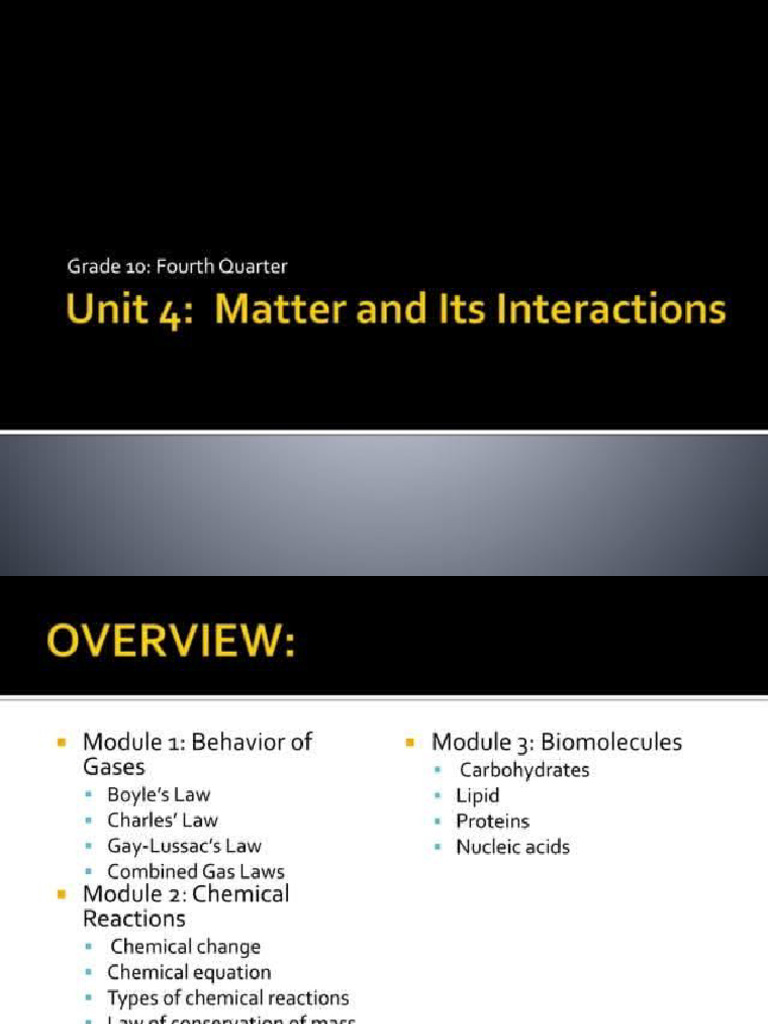 Matter and Its Interaction | PDF