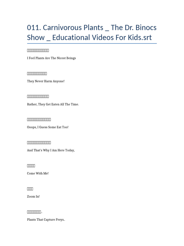 011. Carnivorous Plants _ The Dr. Binocs Show _ Educational Videos For ...