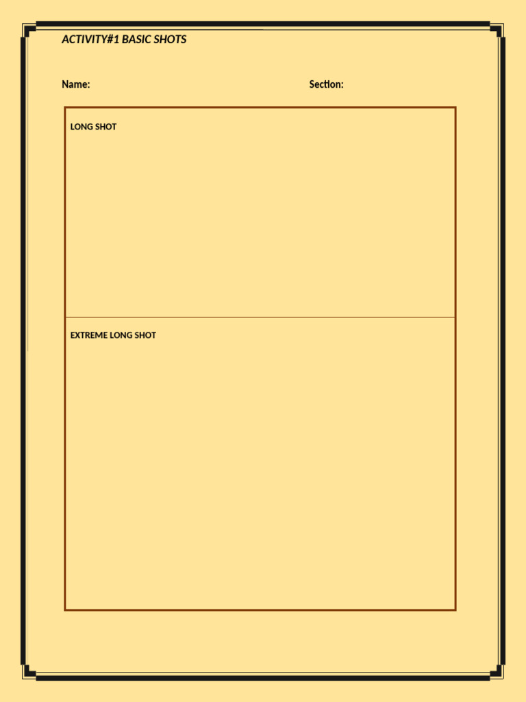 Basic Shots Template | PDF