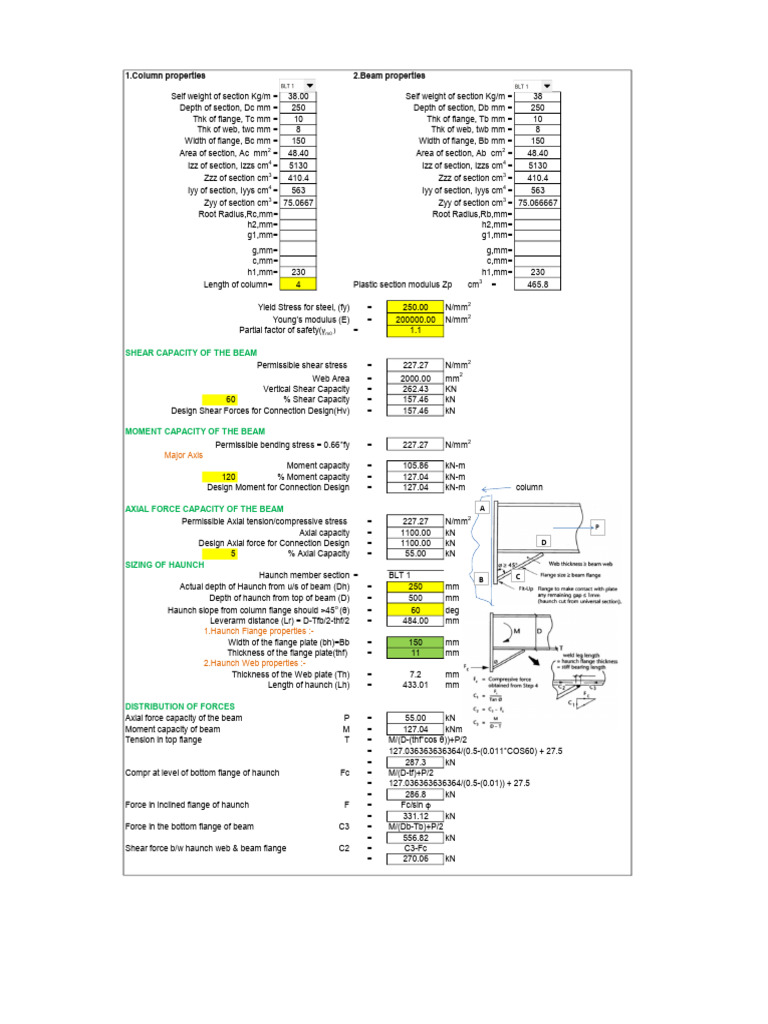 Moment Connection With Haunch Weld | PDF | Beam (Structure) | Buckling