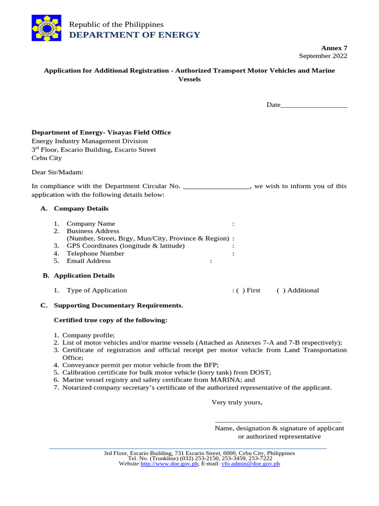 Annex 7 - Registration - Authorized Motor Vehicles and Marine Vessels.17Aug2022 | PDF
