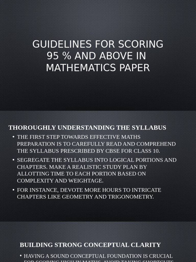 Scoring Above 95% in Class 10 Maths | PDF | Mathematics | Multiple Choice