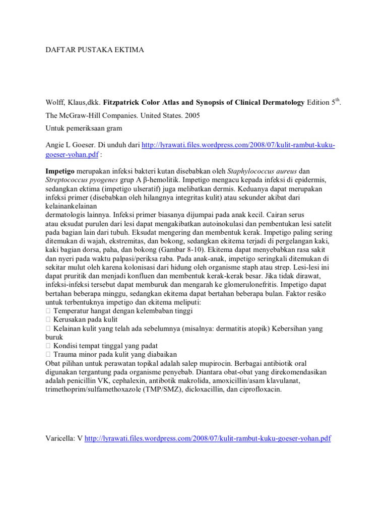 Daftar Pustaka Ektima | PDF