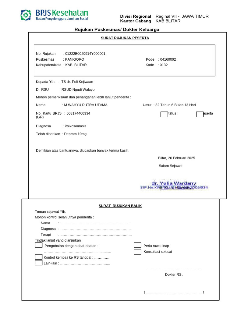 Surat Rujukan BPJS Kesehatan | PDF
