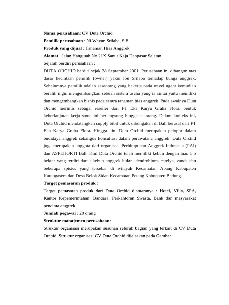 CV Duta Orchid | PDF