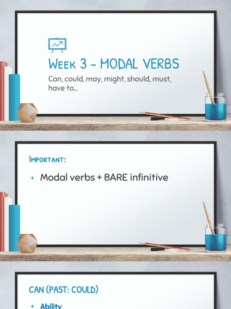 Week 3 - Modal verbs - bai tap it | PDF | Linguistics | Syntax