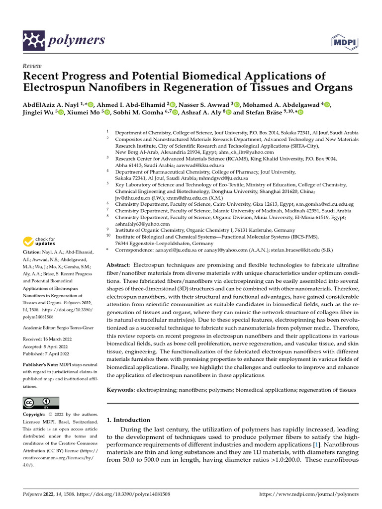 Polymers 14 01508 v2 | PDF | Tissue Engineering | Bone
