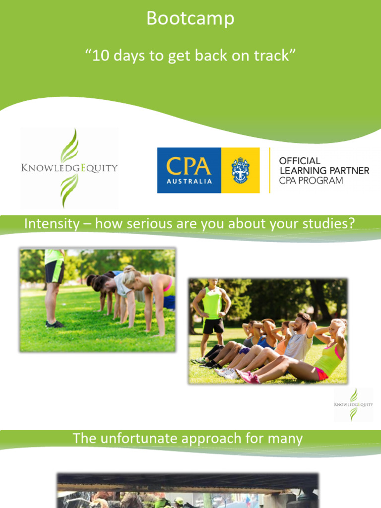 CPA Exam Bootcamp: 10-Day Study Plan | PDF | Audit | Accounting