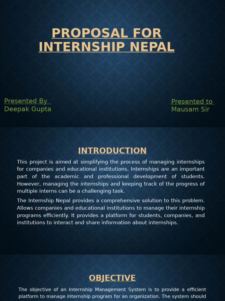 Proposal (1) | PDF | Databases | Internship