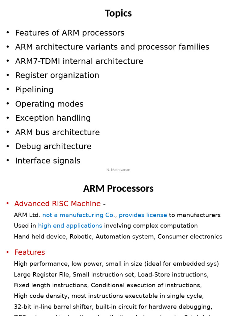 Presentation - ARM processors | PDF | Computer Science | Central Processing Unit