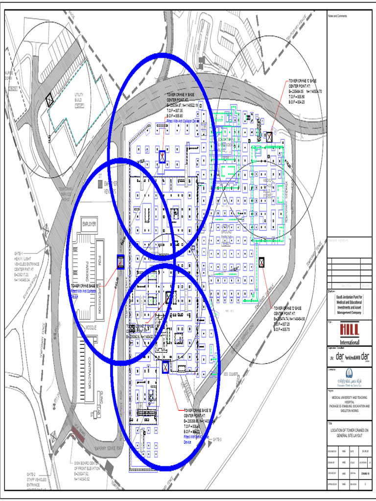 Tower Crane Location Plan for Medical Site | PDF | Construction Equipment