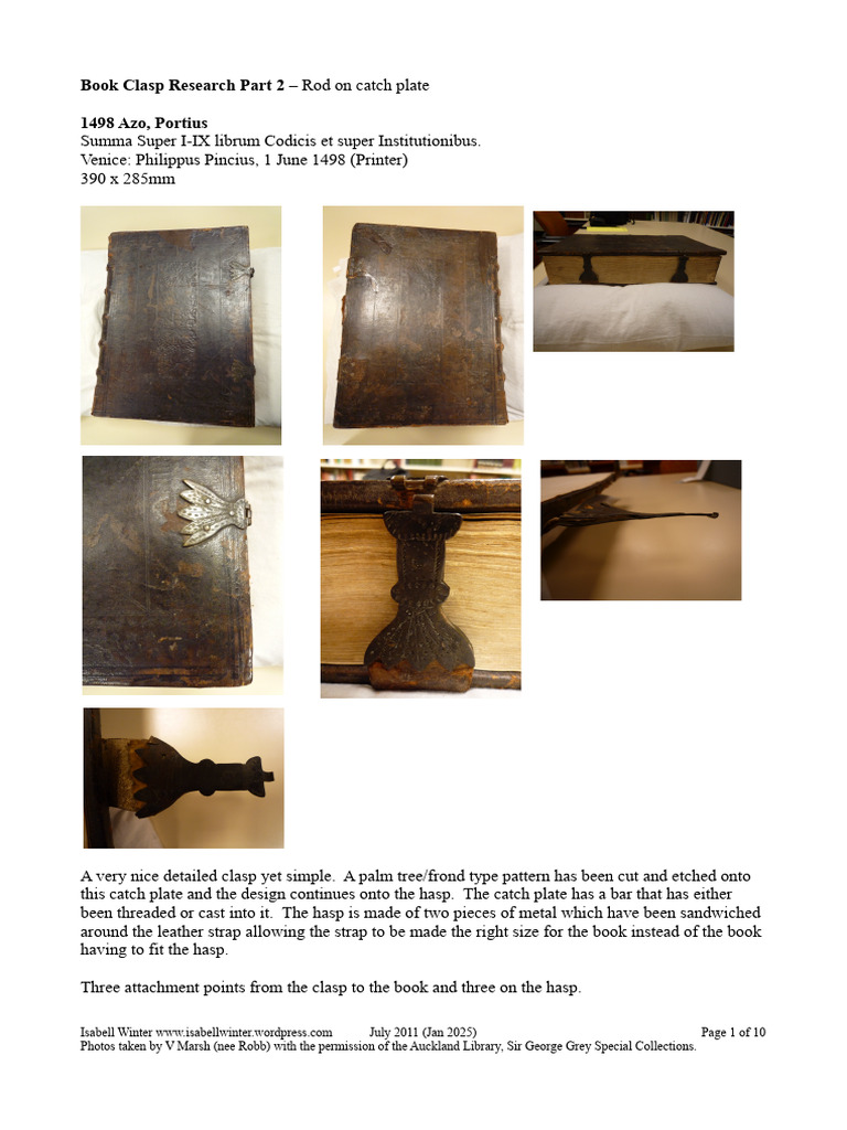 Book Clasp Research Part 2 Rod On Catch Plate | PDF | Printing