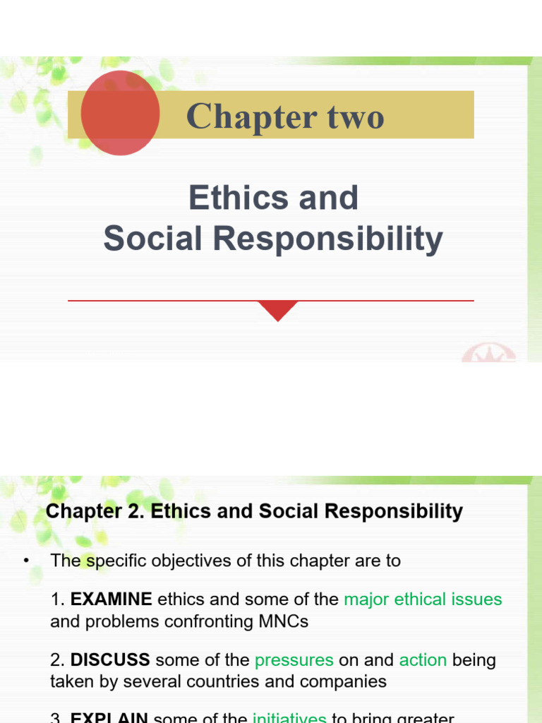 Chapter 2. Ethics and Social Responsibility | PDF | Corporate Social ...