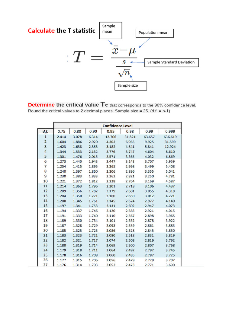 Calculate the T statistic | PDF