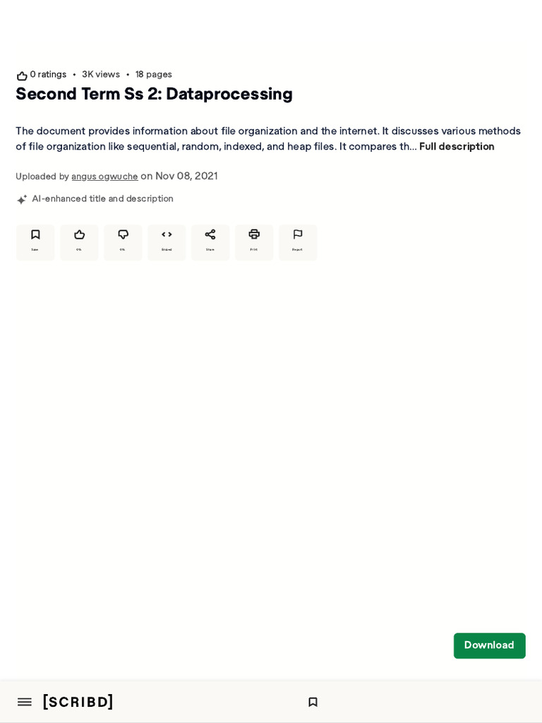 Second Term Ss 2: Dataprocessing: On Nov 08, 2021 | PDF | Scribd | Computing