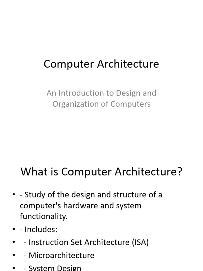 Computer Architecture Presentation | PDF