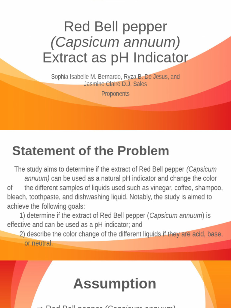 Red Bell Pepper as pH Indicator Study | PDF