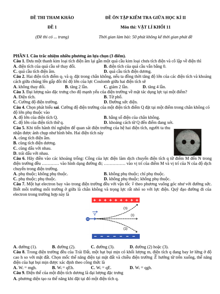 ĐỀ 1 GK2 LÝ 11 FORM 2025 | PDF