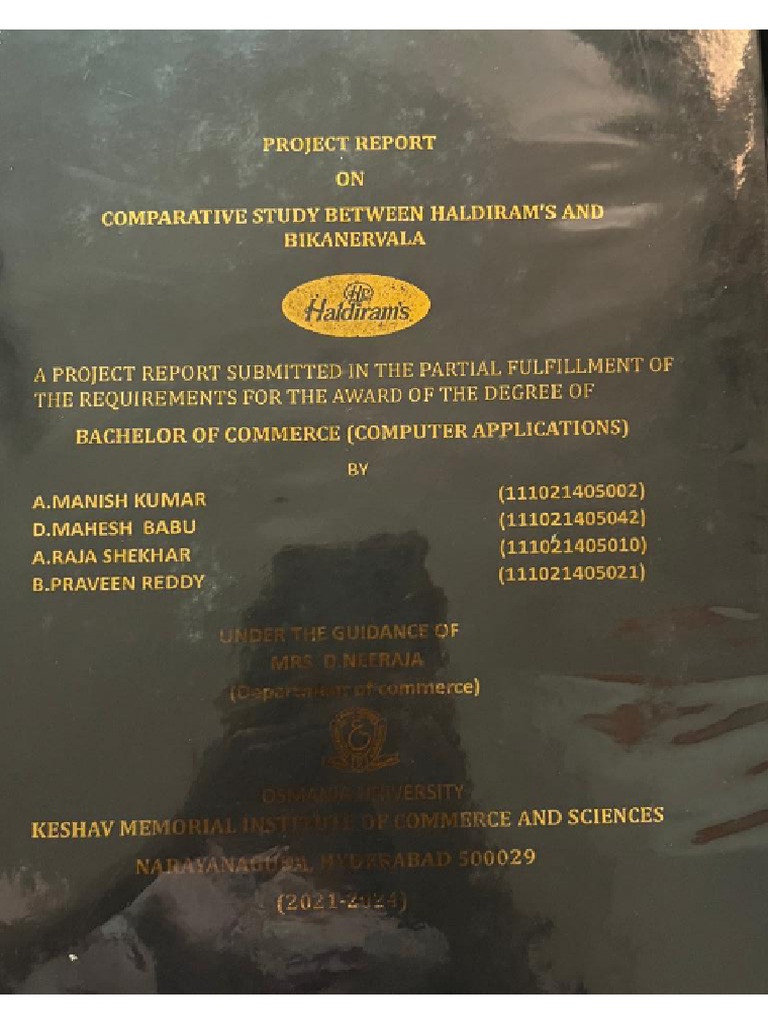 Haldiram Project | PDF