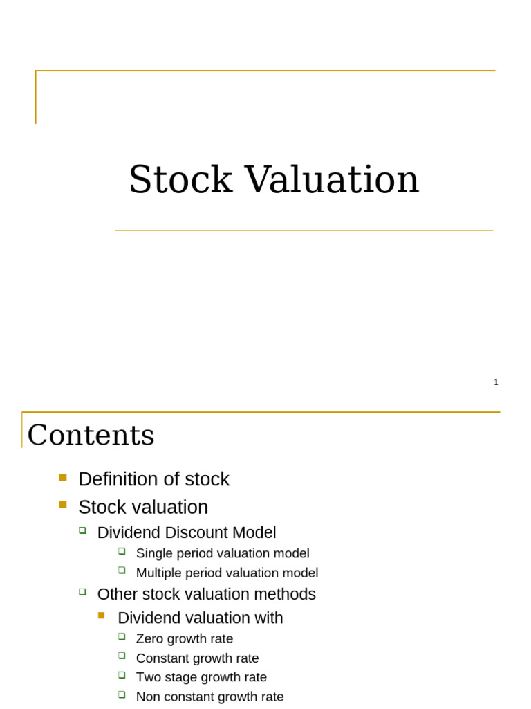 Chapter 4. Stock Valuation | PDF | Cost Of Capital | Discounted Cash Flow