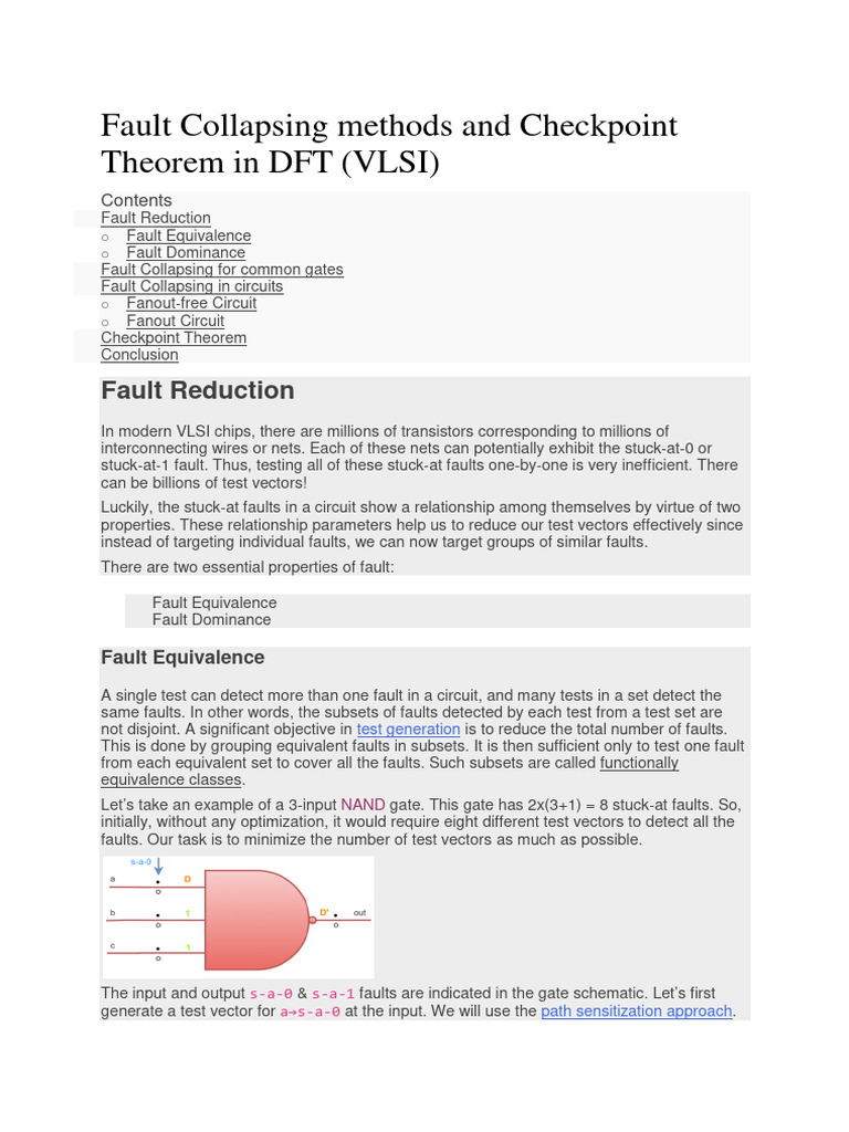 Fault Collapsing in VLSI DFT Methods | PDF | Logic Gate | Digital ...