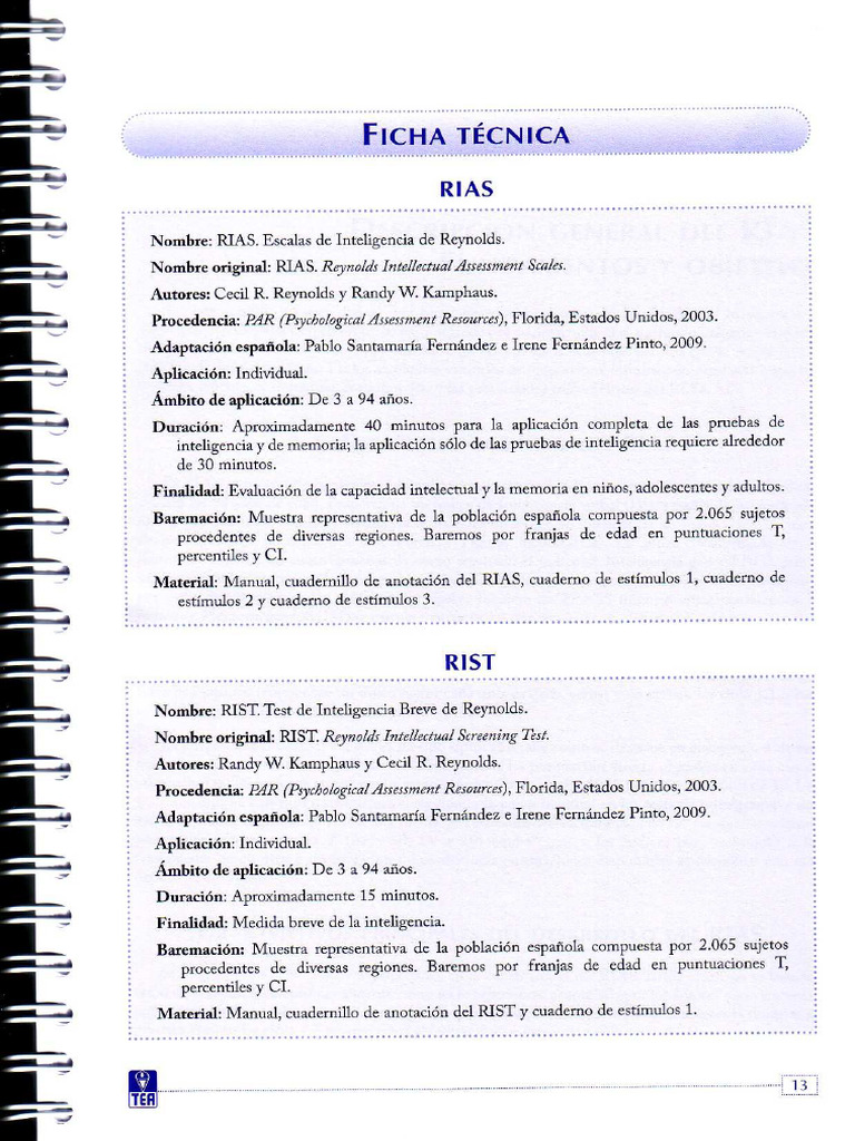 RIAS-y-RIST-ficha-Tecnica | PDF