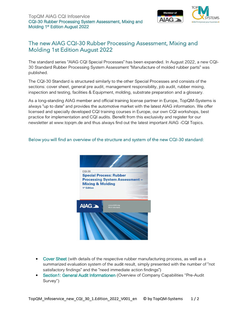 TopQM Infoservice CQI 30 1.edition 2022 V001 en | PDF