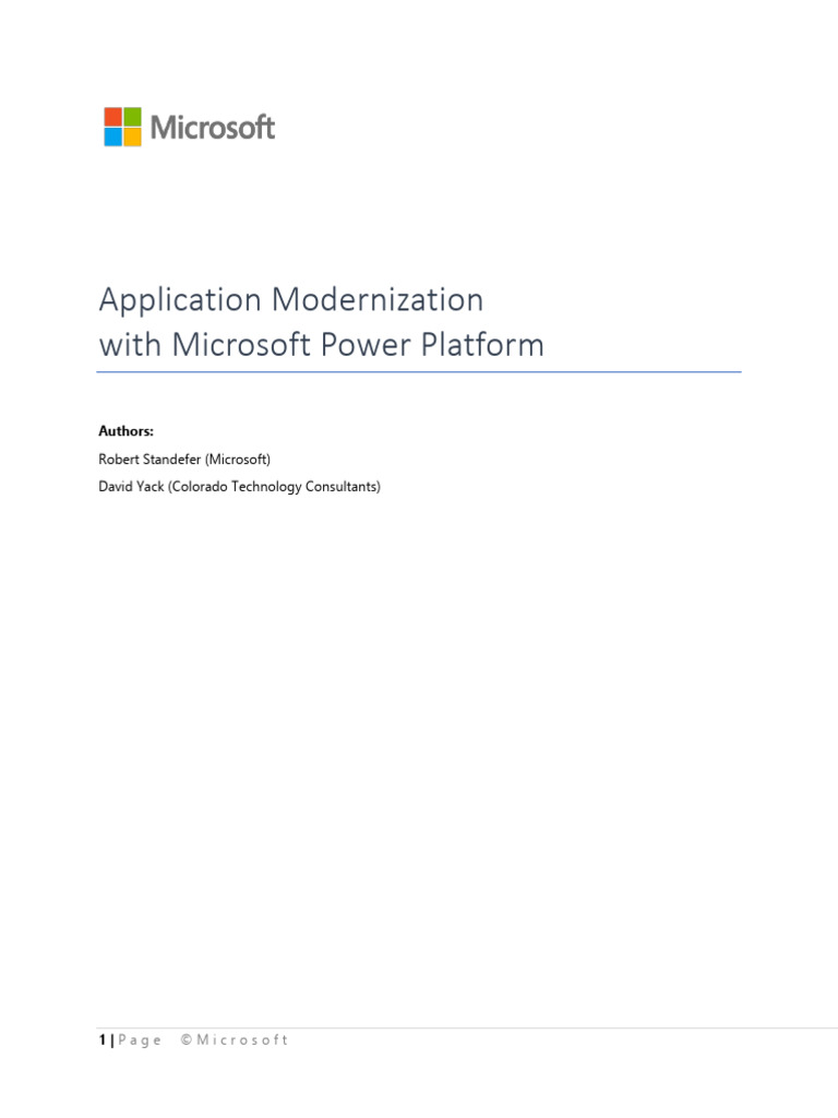 Application Modernization with Power Platform | PDF | Microsoft Azure ...