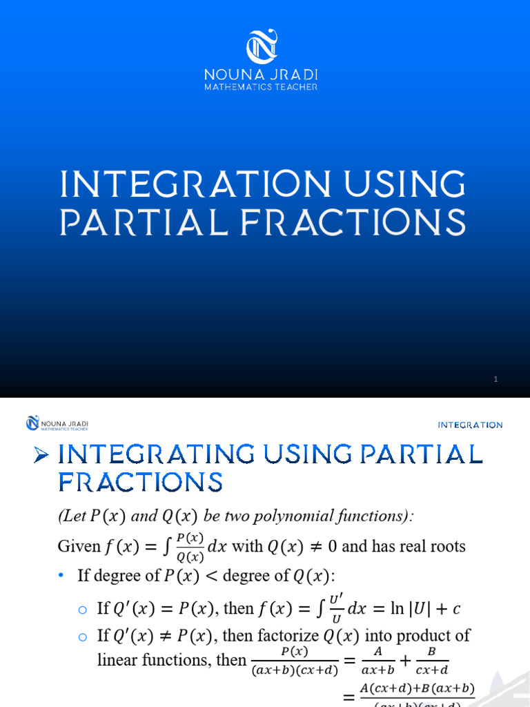 Integration_Using_Partial_Fractions | PDF | Mathematics Of Computing | Algebra