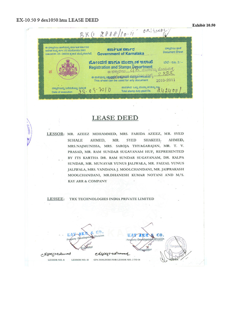 LEASE DEED | PDF | Lease | Renting