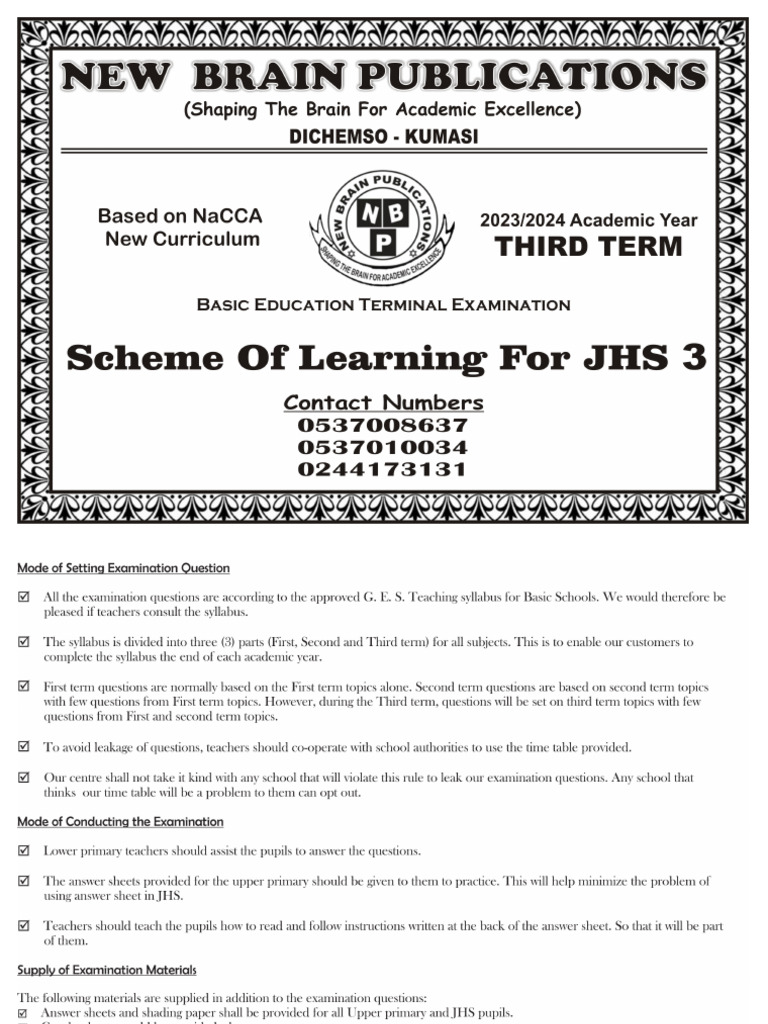 JHS 3 English Term 3 Scheme | PDF | Narrative | English Language