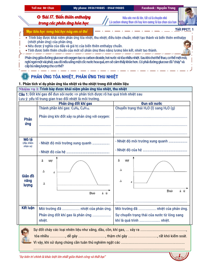 10A.C5. Năng lượng hóa học (Học sinh) 2024 | PDF
