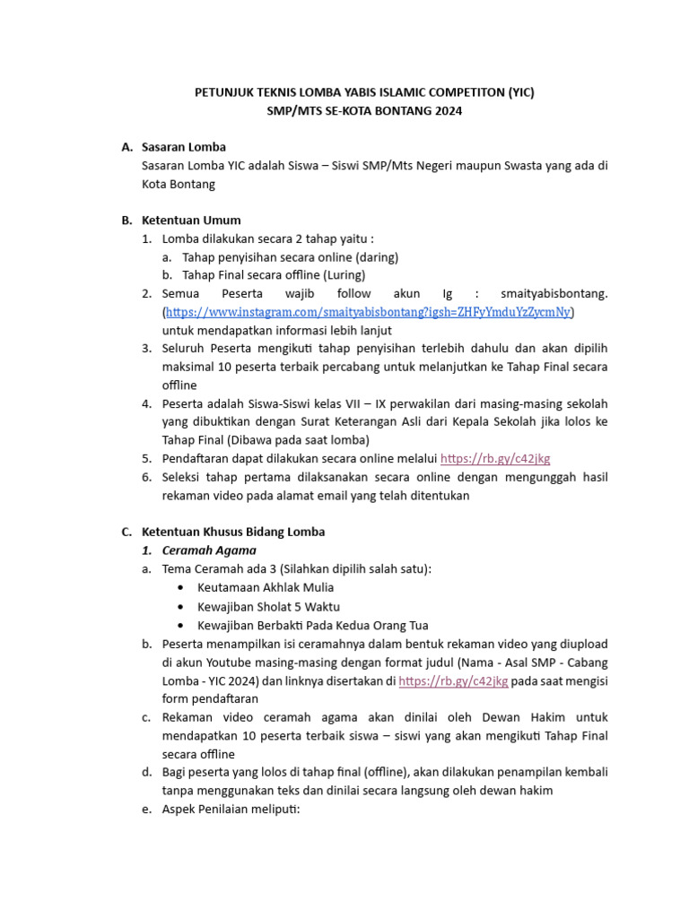 Juknis Yic 2024 | PDF