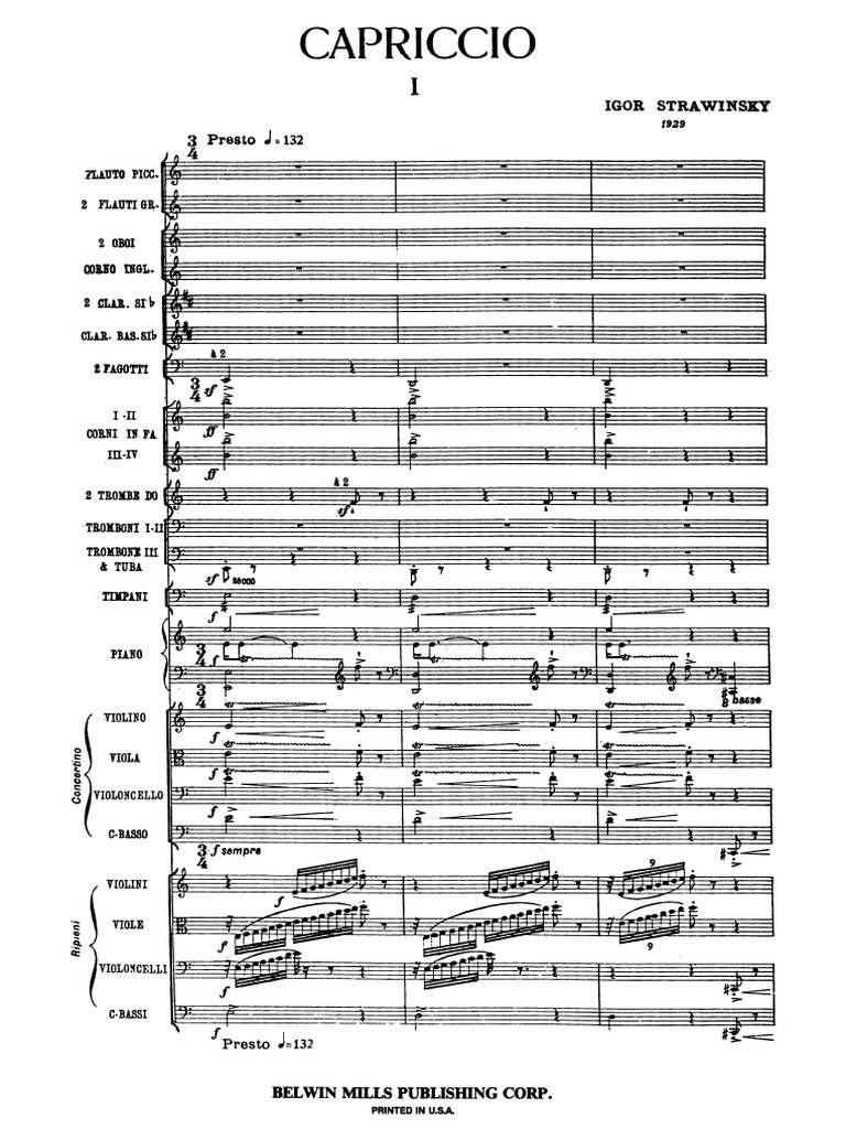Stravinsky Capriccio | PDF