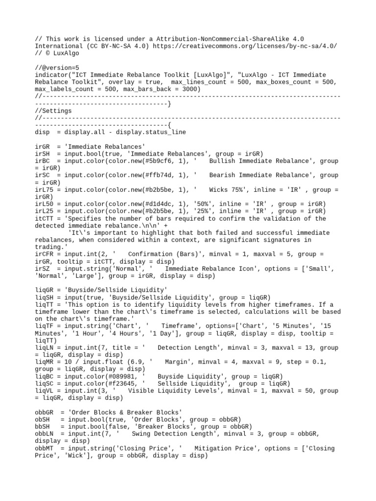 ICT Immediate Rebalance Toolkit (LuxAlgo) | PDF | Daylight Saving Time | Computer Programming