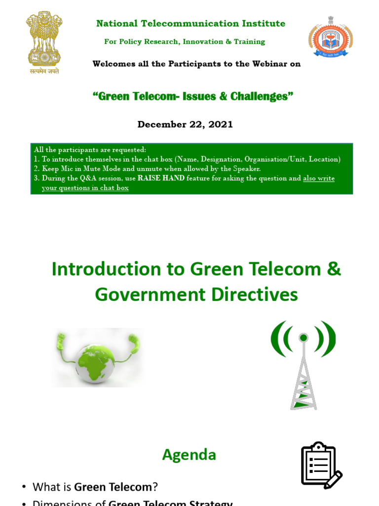 Introduction to Green Telecom & Governmen | PDF | Greenhouse Gas ...
