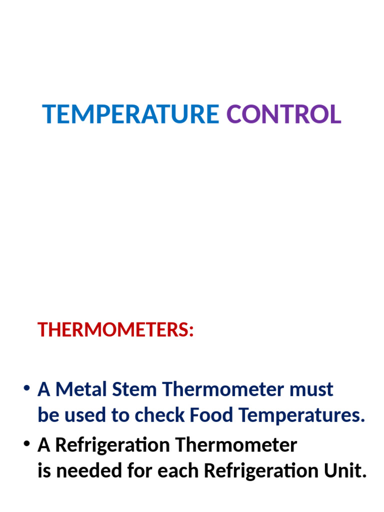 PowerPoint 3 - Temperature Control | PDF | Refrigeration | Thermometer