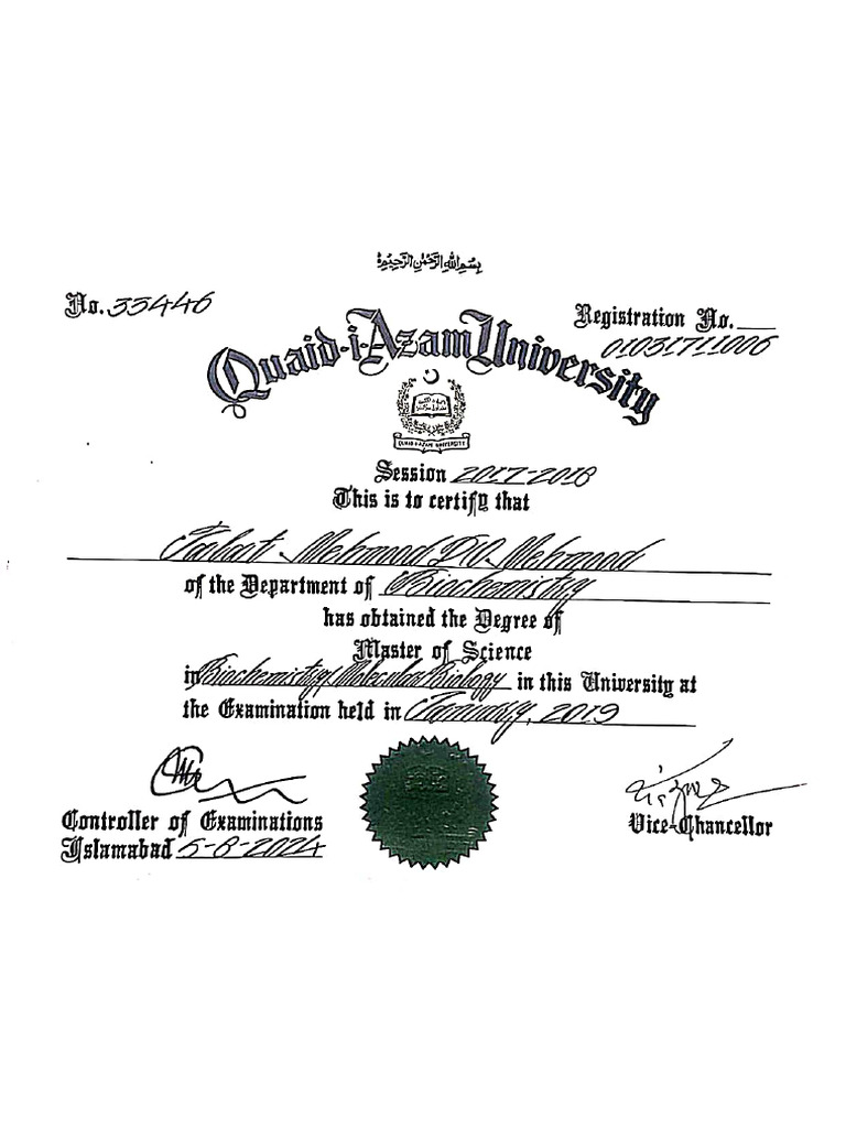 MSC Degree Front | PDF