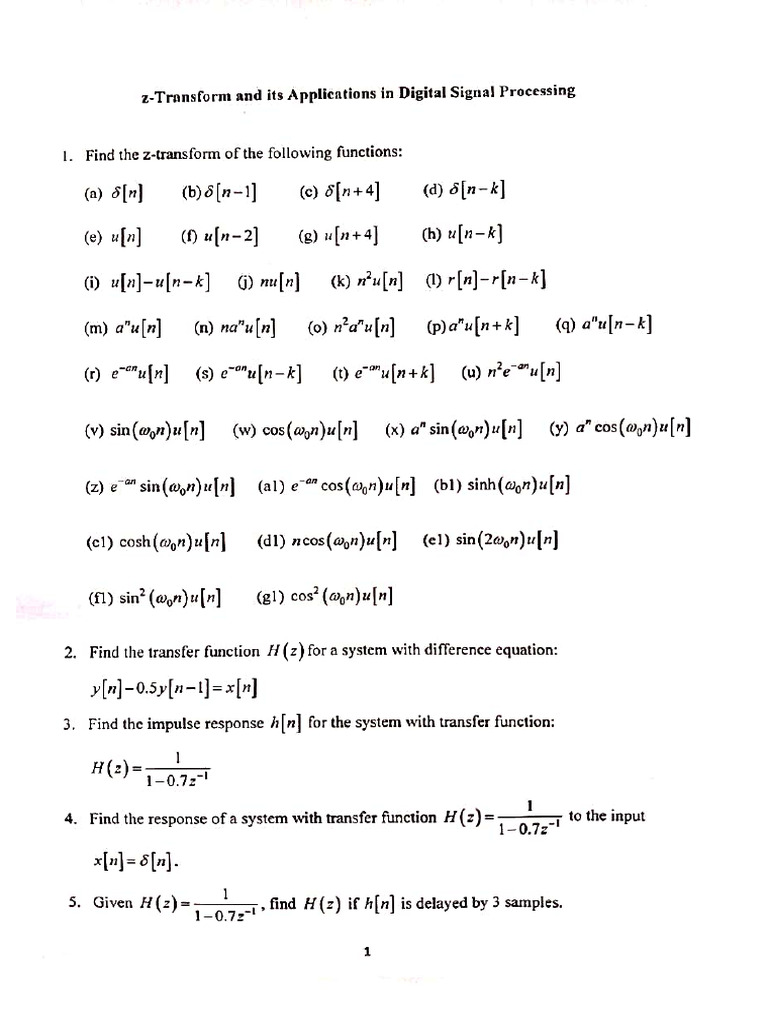 Z-Transform - Practice Problems and Its Solutions | PDF | Euclid | Rotation