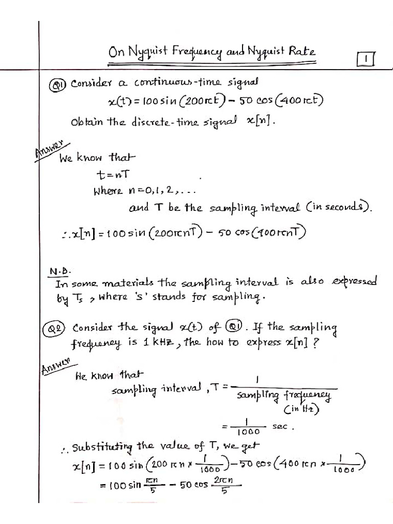 Topic 3 - On Nyquist Frequency, Nyquist Rate, and Representing DT ...