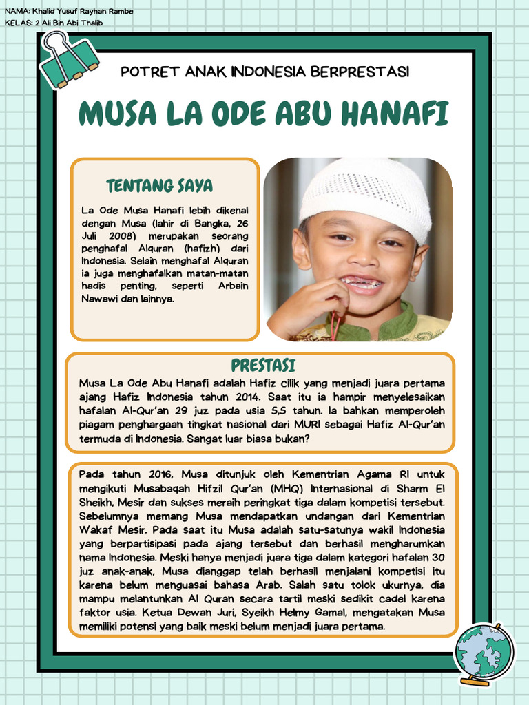 Prestasi Musa La Ode Abu Hanafi | PDF