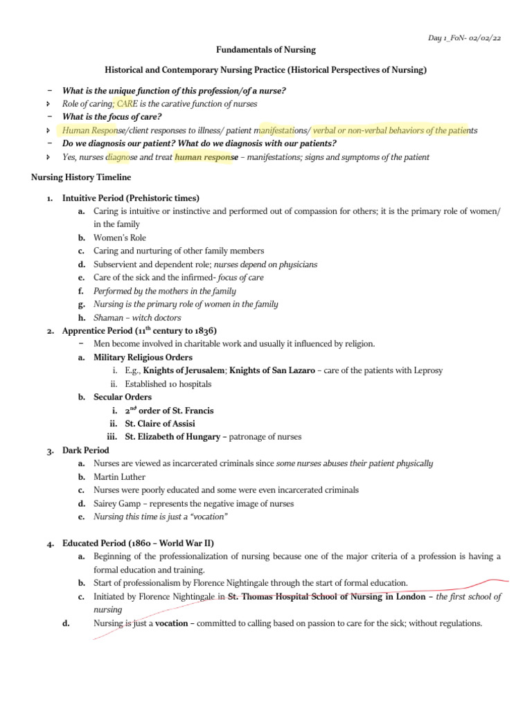 Day 1 Historical and Contemporary Nursing Practice Nursing Theorist ...