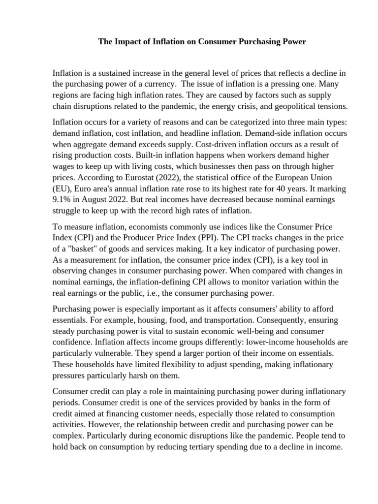 Inflation's Impact on Consumer Power | PDF | Cost Of Living | Inflation
