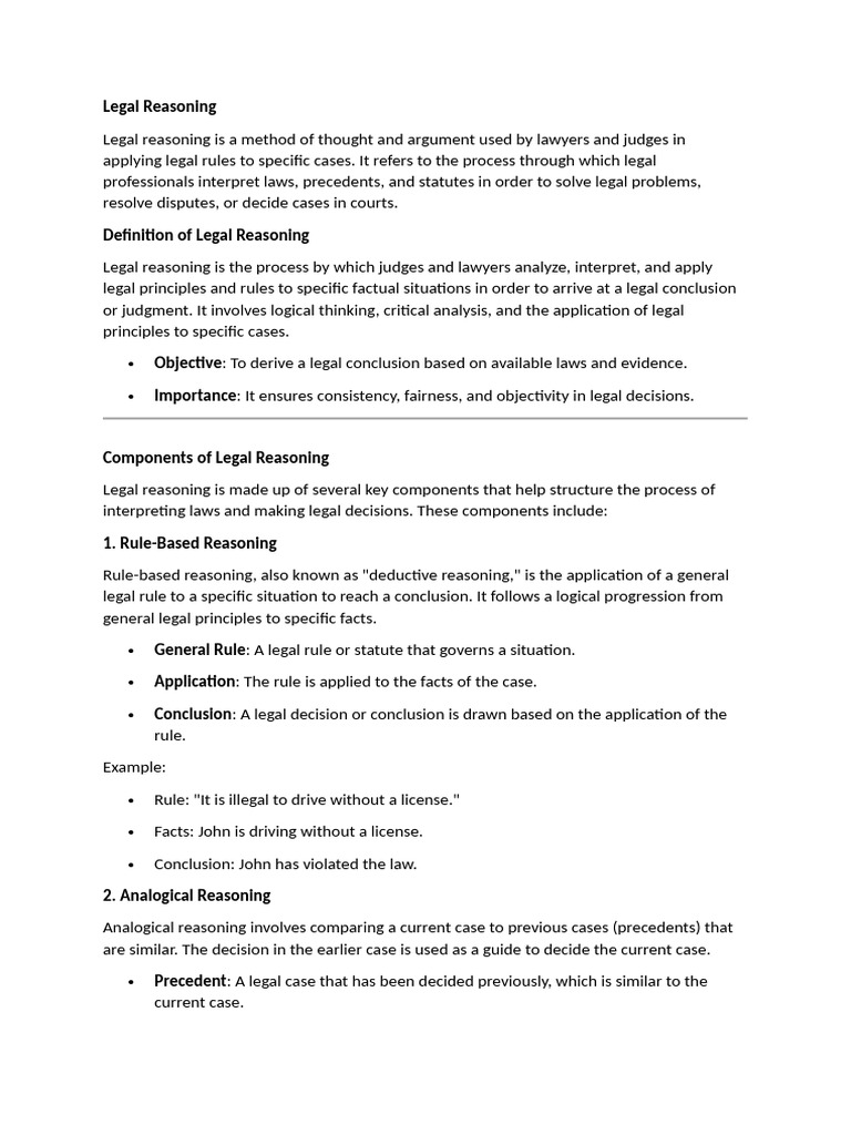 unit 3- C - Legal Reasoning | PDF | Precedent | Reason