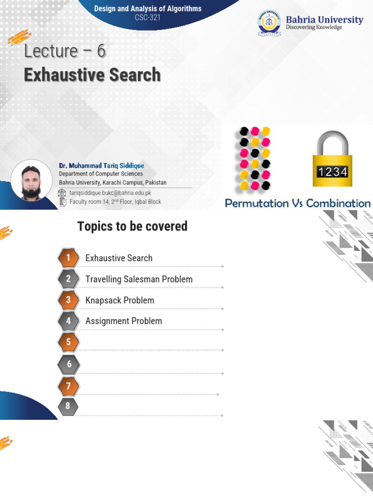 CSC321 DAA Lecture 6 Brute Force 12032025 070227am | PDF | Computational Science | Mathematical ...
