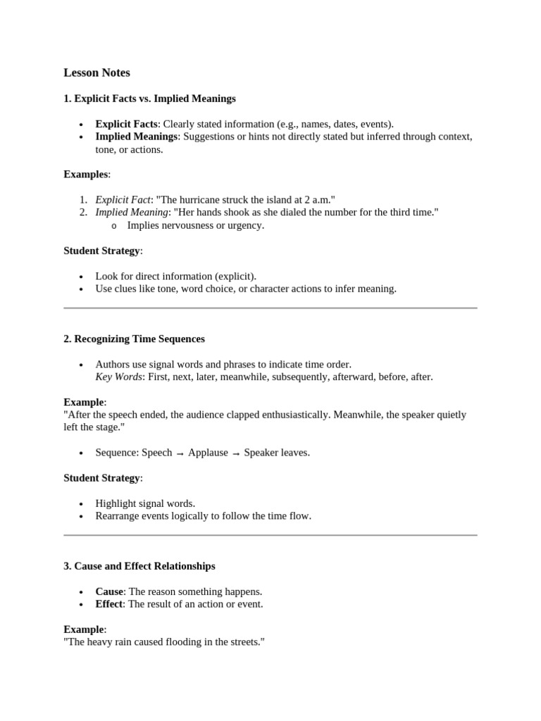 Cause and Effect Lesson Notes | PDF | Storms | Fear