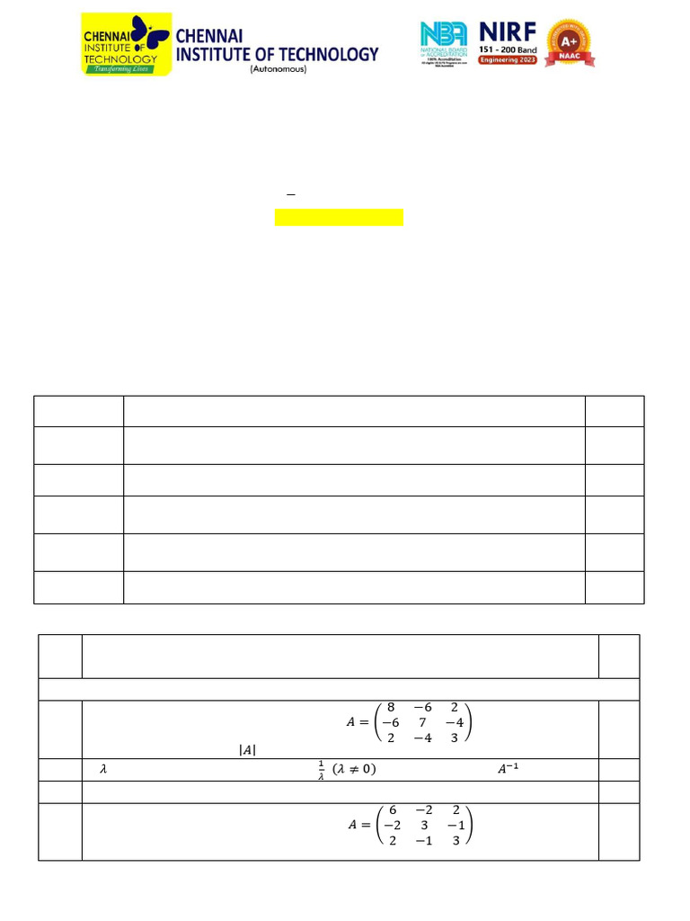 Matrices and Calculus (QB) | PDF | Eigenvalues And Eigenvectors | Matrix (Mathematics)
