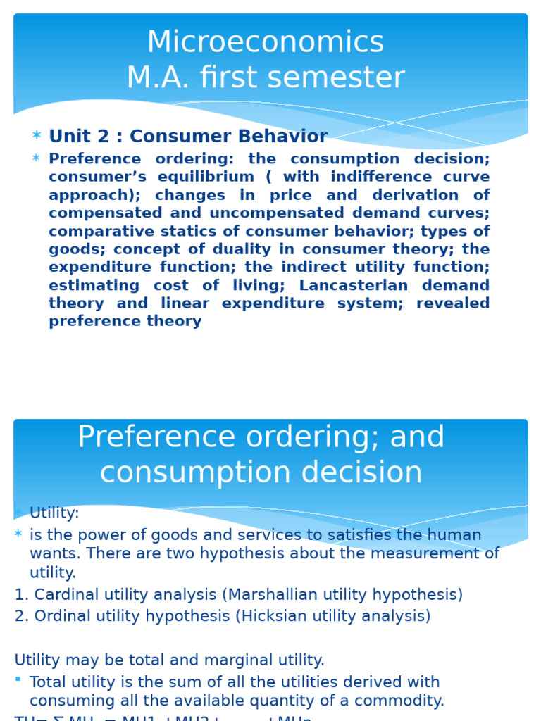 Unit II Consumer Behaviour | PDF | Cost Of Living | Utility